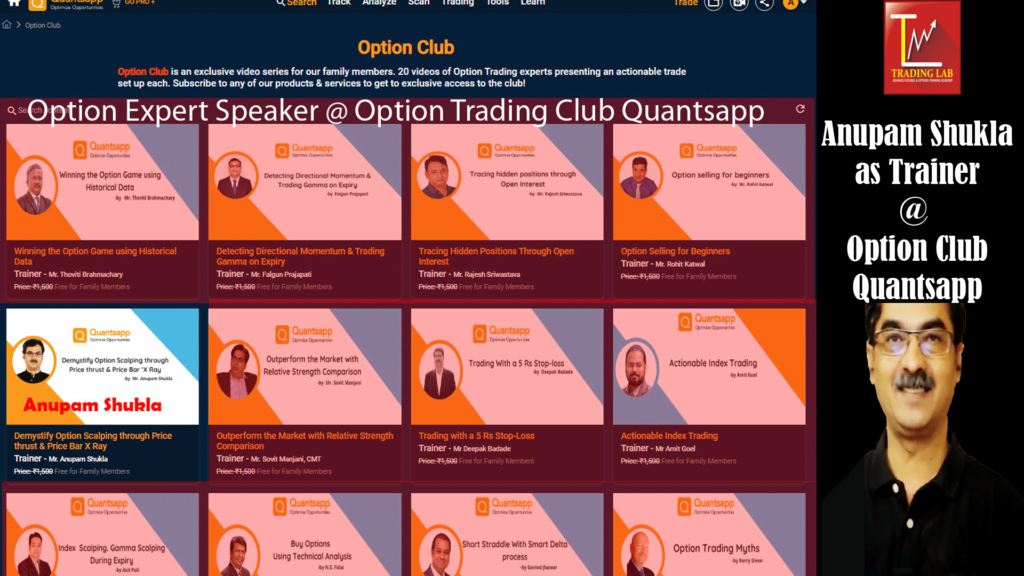 Anupam Shukla at Option Trading Club Quantsapp – Trading Lab Academy